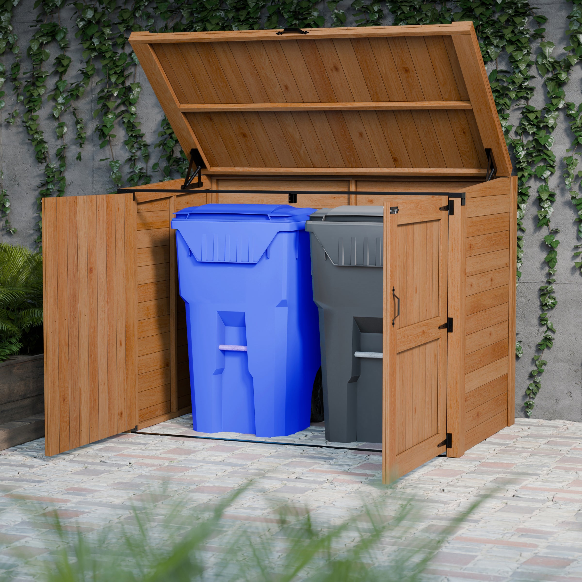 6 ft. x 3.5 ft. Large HEAVY DUTY HDS6X375 Cedar Horizontal Trash and ...