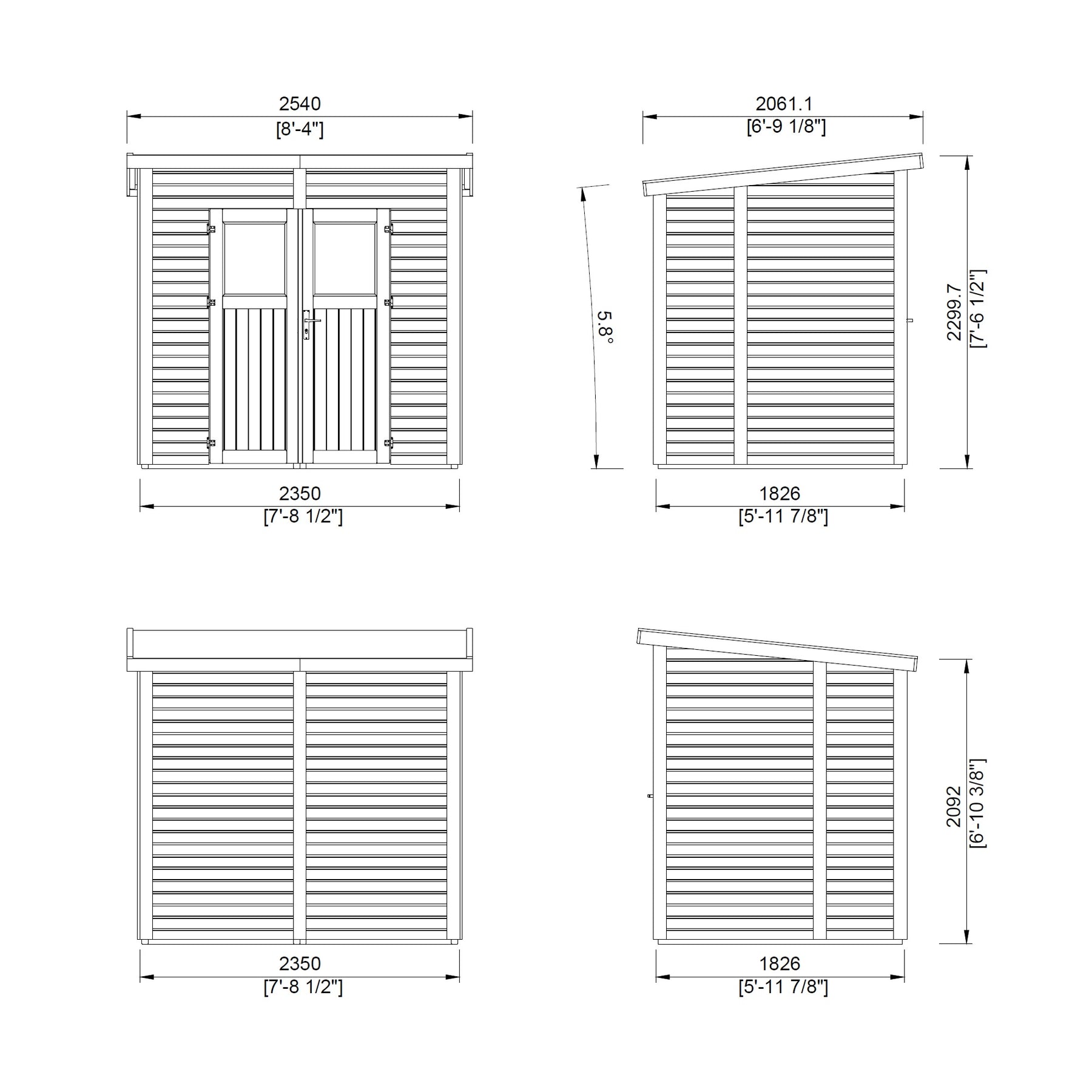 8 ft. x 6 ft. Nordic Spruce Heavy Duty Storage Shed